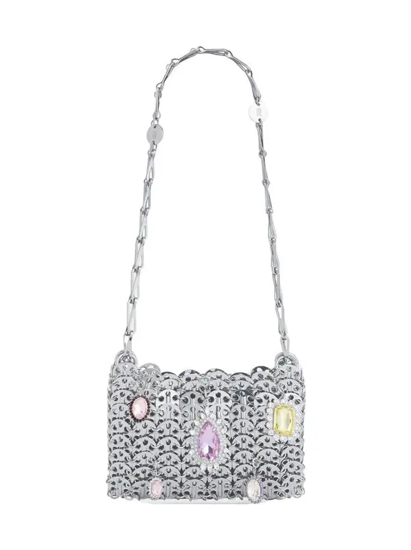 Rabanne Chain Satchel Shoulder Bag - Gray