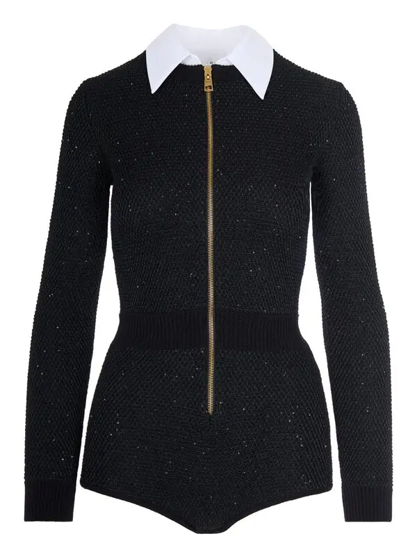 Elisabetta Franchi Embellished Zip-up Jumpsuit - Black