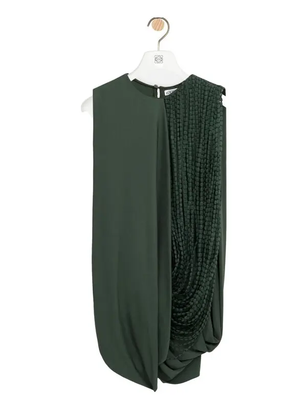 Loewe Draped Beaded Blouse - Khaki Green