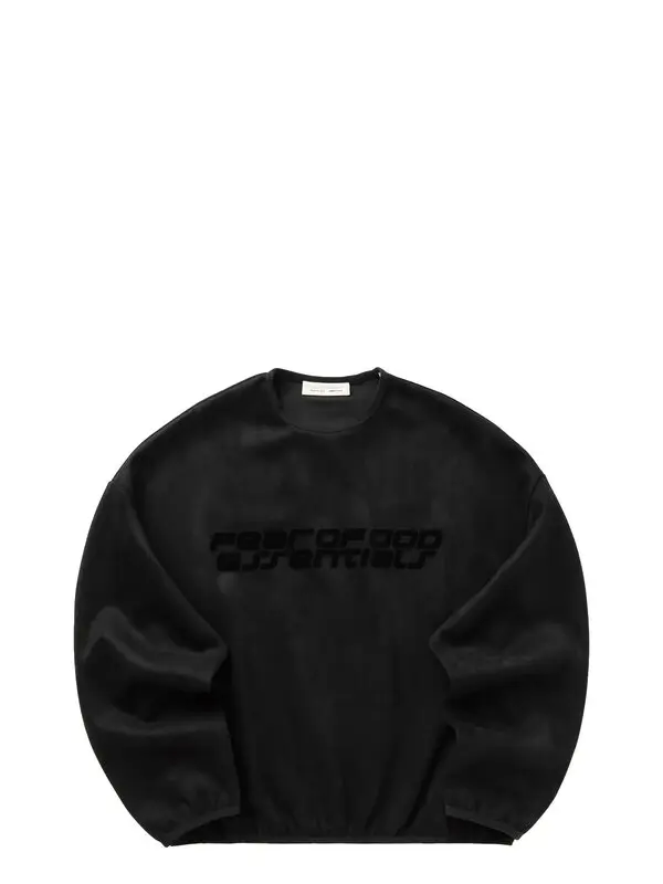 Fear Of God Long Sleeve Crewneck Sweatshirt With Ribbed Details - Black
