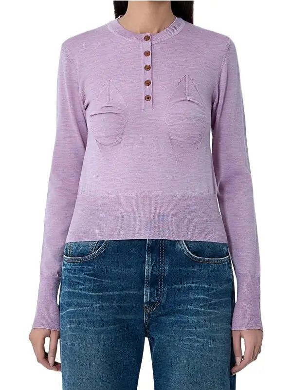 VIVIENNE WESTWOOD Buttoned Crewneck Jumper - Purple