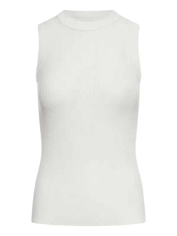 Sportmax Toledo Crewneck Sleeveless Knitted Top - White