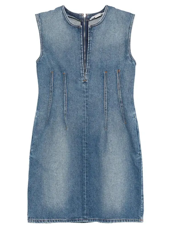 Stella McCartney Denim Sleeveless Mini Dress - Blue