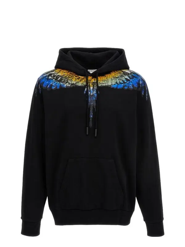 MARCELO BURLON COUNTY OF MILAN Icon Wings Drawstring Hoodie - Black