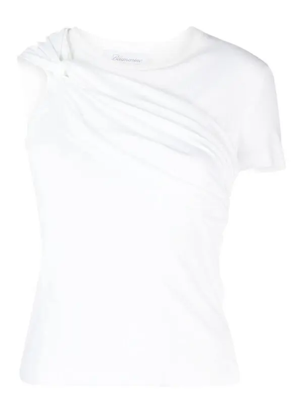 Blumarine Twist-detailed Crewneck T-shirt - White