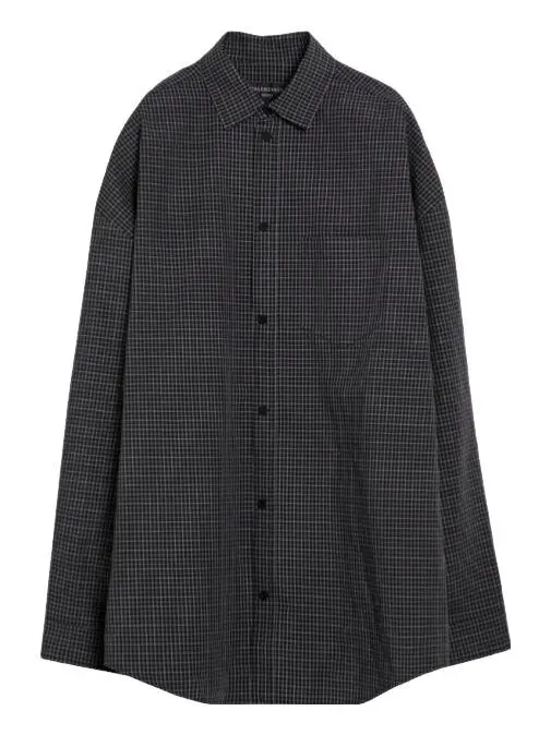 Balenciaga Checked Oversized Shirt - Black