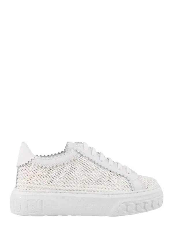 Casadei Off Road Woven Lace-up Sneakers - White