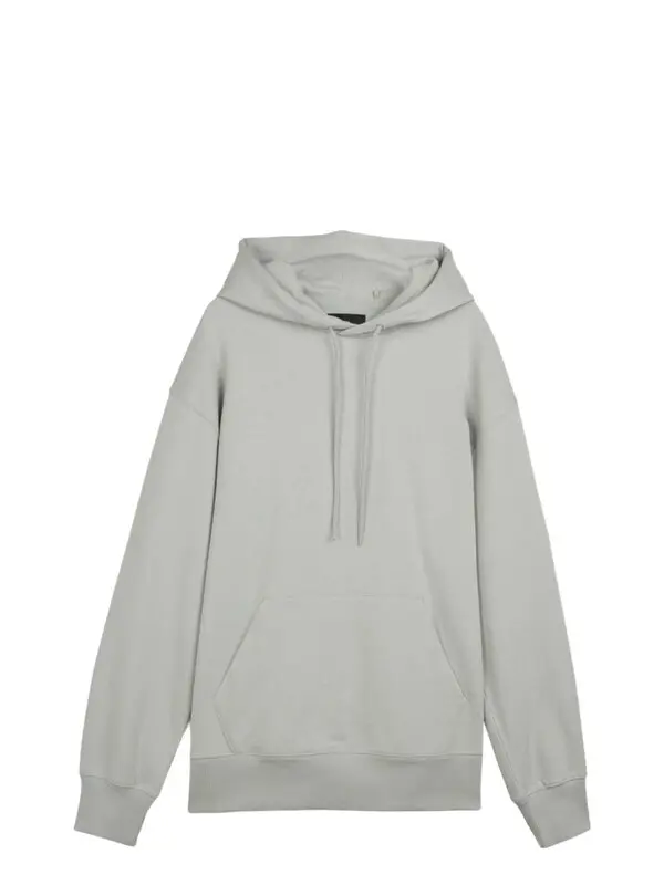 Y3 Logo Patch Drawstring Hoodie - Gray