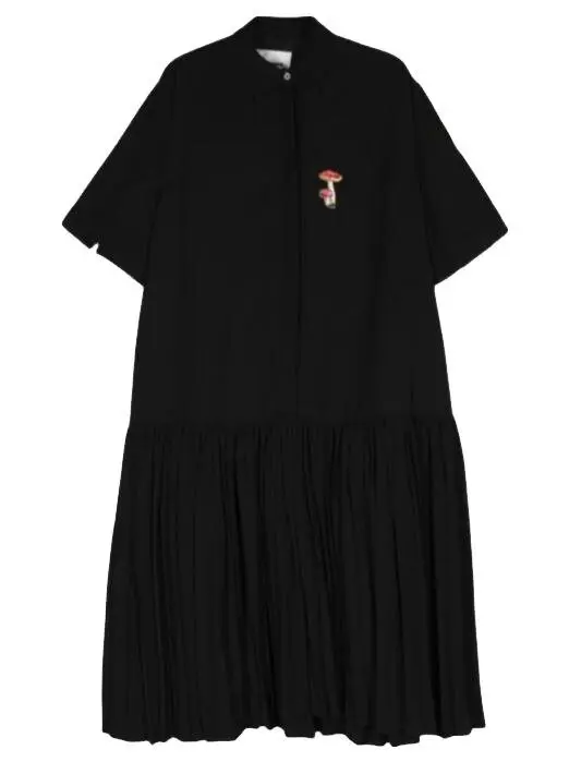 JIL SANDER Mushroom Embroidered Crepe Midi Dress - No