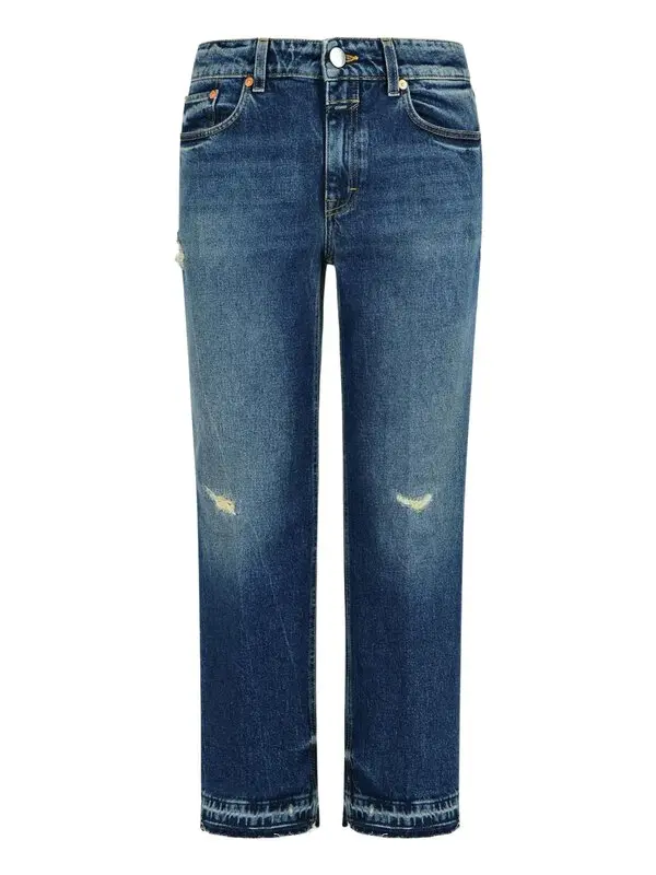 Closed Distressed Straight-leg Jeans - Blue