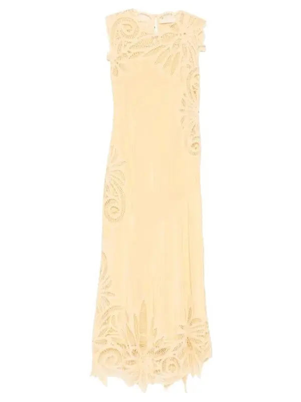 Ulla Johnson Sleeveless Lace Detail Dress - Yellow