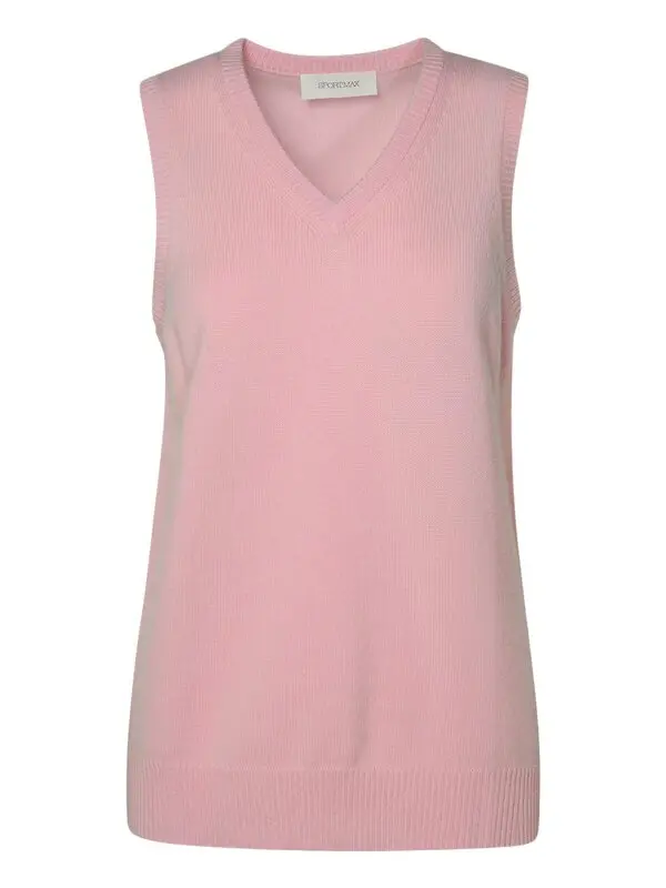 Sportmax Sleeveless V-neck Knitted Vest - Pink