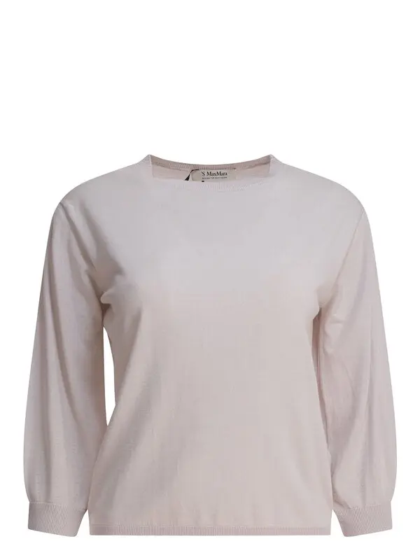 Max Mara S' Crewneck Three-quarter-sleeved Jumper - Gray