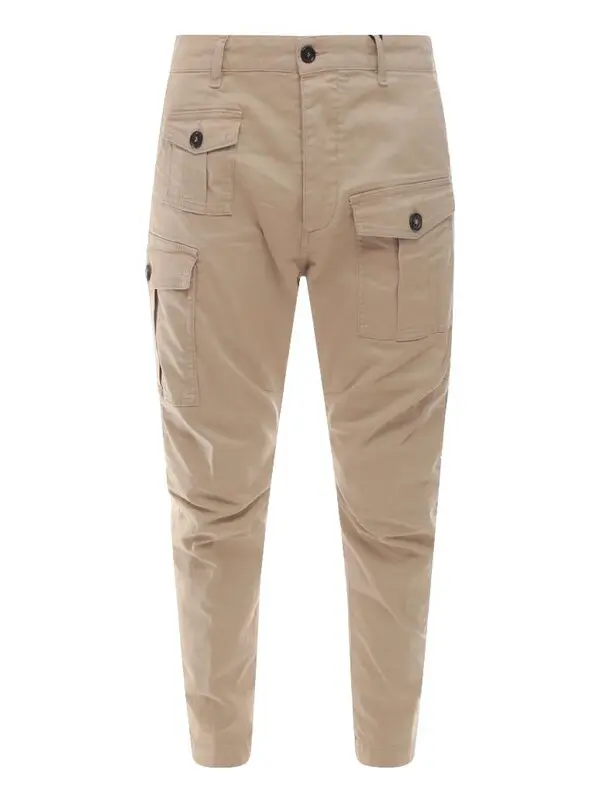 Dsquared2 Logo Plaque Cargo Pants - Nude