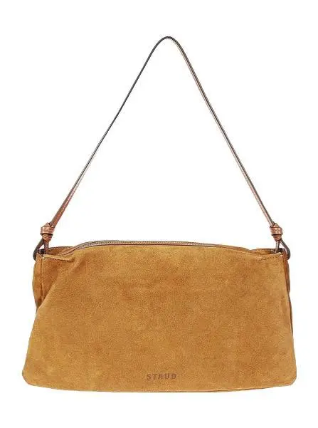 Staud Wally Logo Debossed Shoulder Bag - Brown