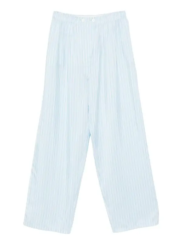 Prada Striped Silk Trousers - Blue
