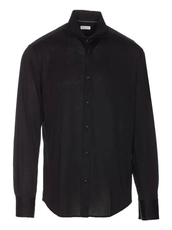 Brunello Cucinelli Button-up Long-sleeved Shirt - Black
