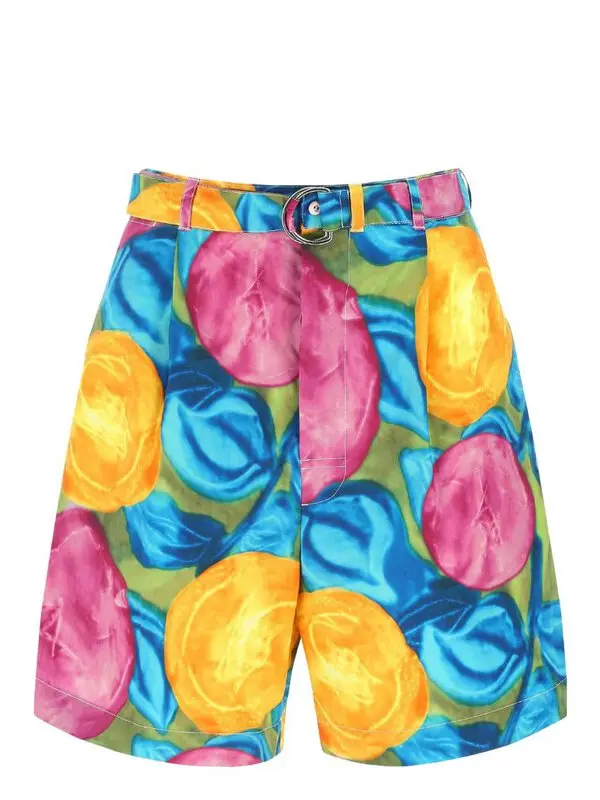 Marni All-over Printed Bermuda Shorts With Buckle Waist - Multi-color