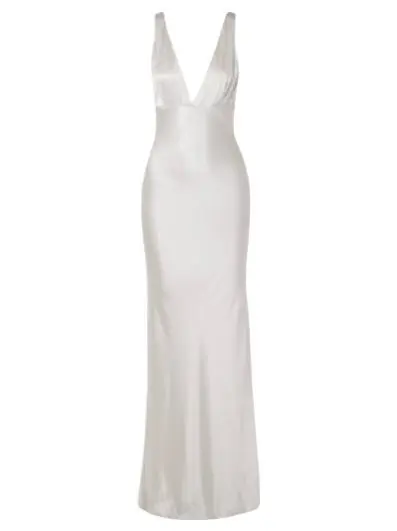 NILI LOTAN Bionca Silk Satin Gown - White