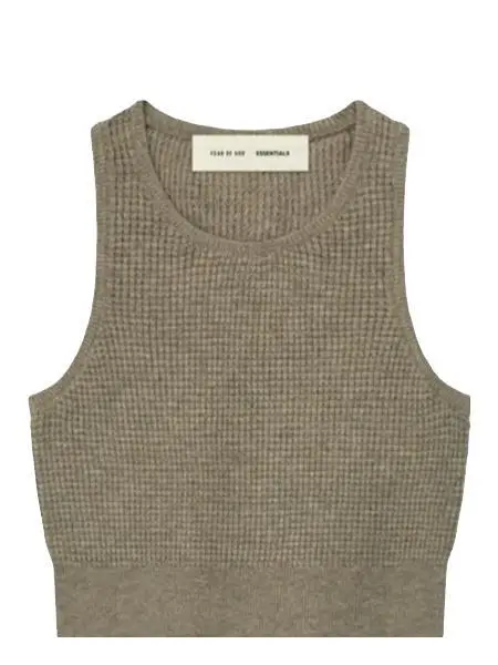 Fear Of God Waffle Knit Cropped Top - Brown