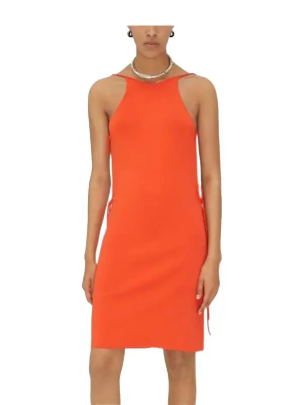 Bottega Veneta Side Tied Open Back Mini Dress - Orange