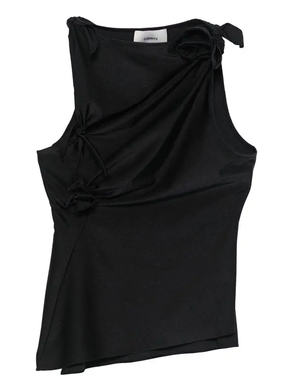 Coperni Sleeveless Asymmetrical Top With Bow Detail - Black