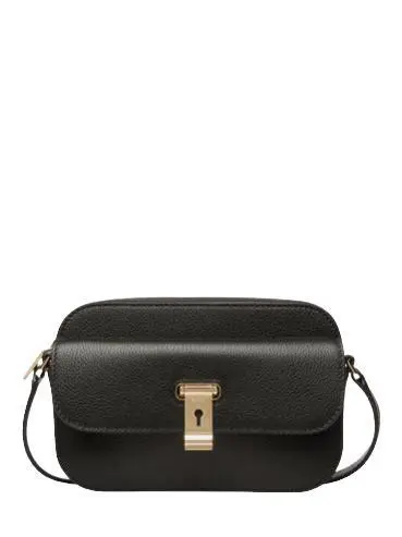 Bally Lock Me Small Grained Leather Crossbody Bag - Black