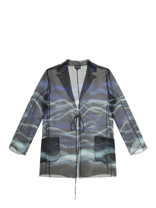 Giorgio Armani Single-breasted All-over Printed Jacket - Gray