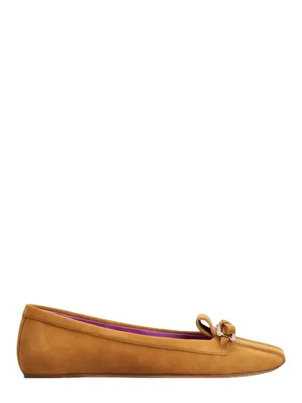 ROGER VIVIER Virgule Suede Ballerinas With Buckle Detail - Camel