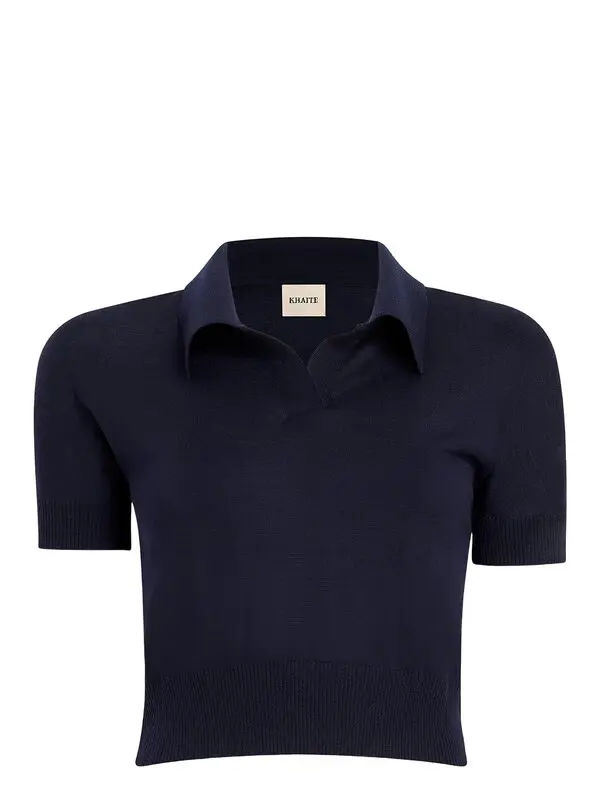 Khaite Morgane Ribbed Knit Top - Midnight