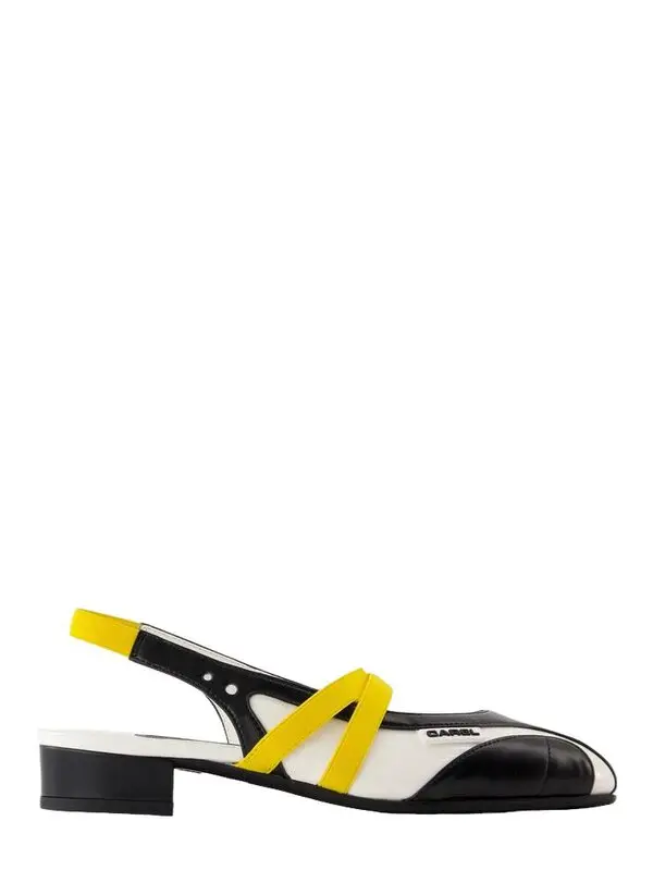 CAREL Slingback Flat With Pattern Detail - Black