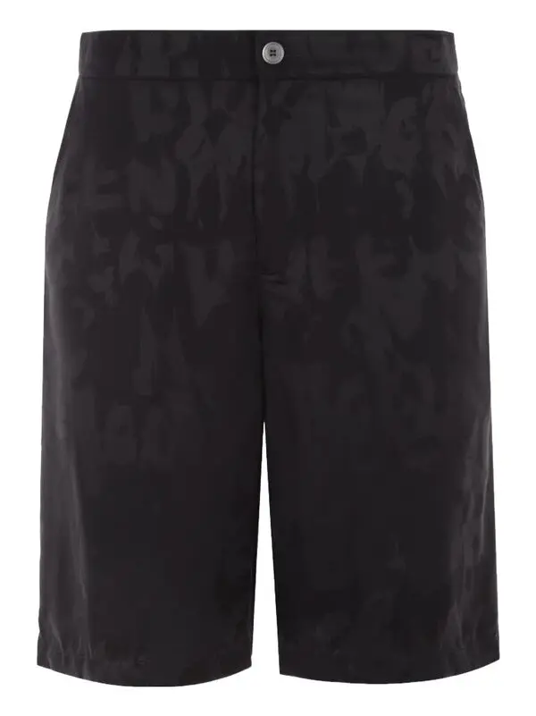 Alexander McQueen Logo Patterned Satin Shorts - Black