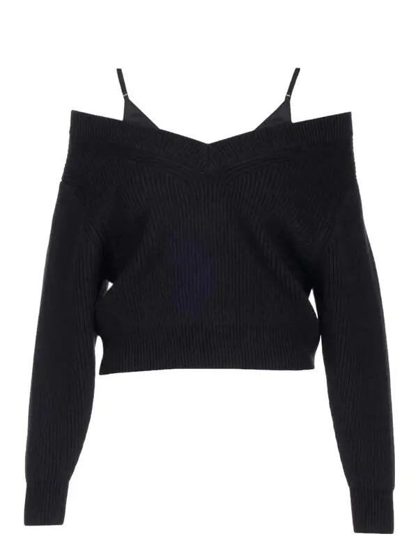 Alexander Wang Off-shoulder Ribbed Knit Jumper - No