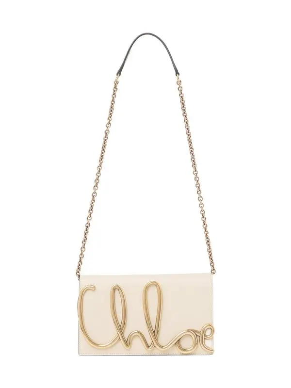 Chloé Iconic Logo Plaque Crossbody Bag - Sweet Beige