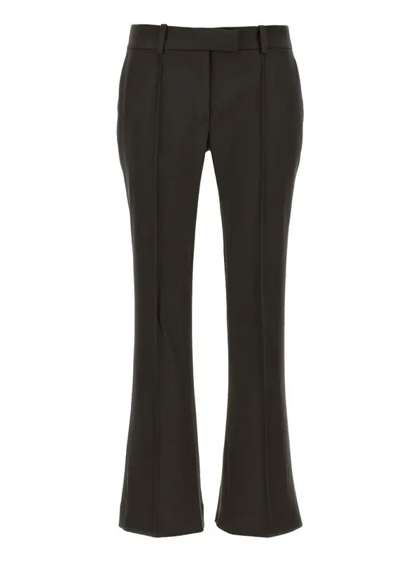 Attico Belt Loops Flared Trousers - Brown
