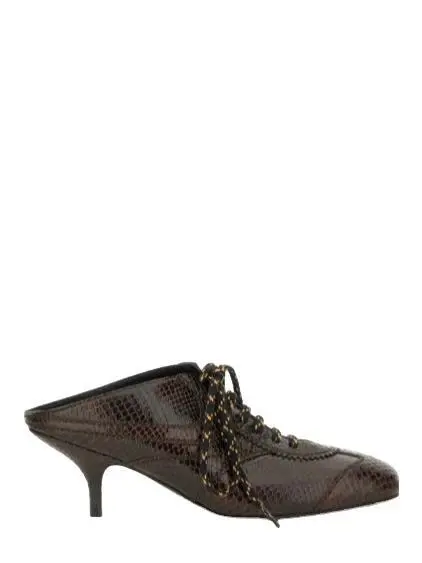 Dries Van Noten High Heel Slip-on Mules With Lace-up Front - Black