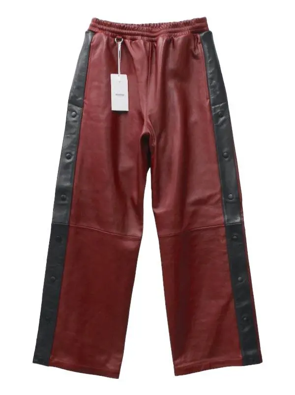 DOUBLET Grained Sheepskin Basketball Pants With D-ring Detail - Red