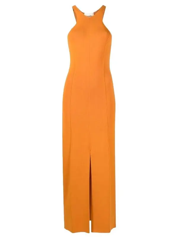 Nanushka Sleeveless Midi Dress With Front Slit - Orange