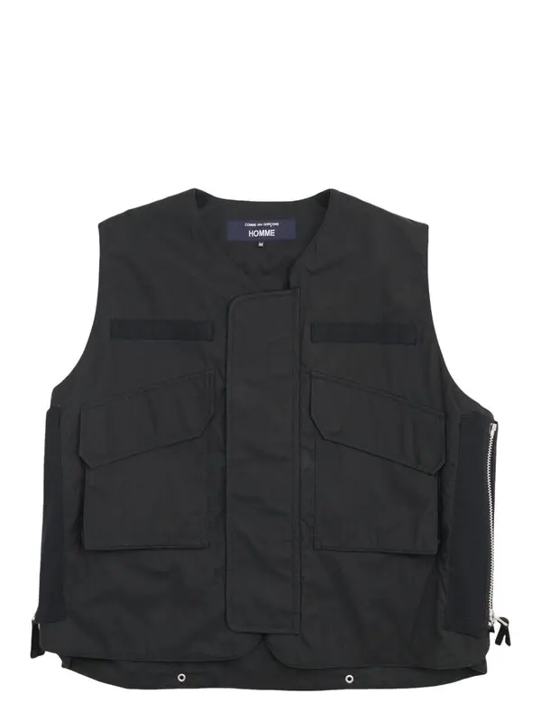 Comme Des Garçons Sleeveless Vest With Zip Details - Black