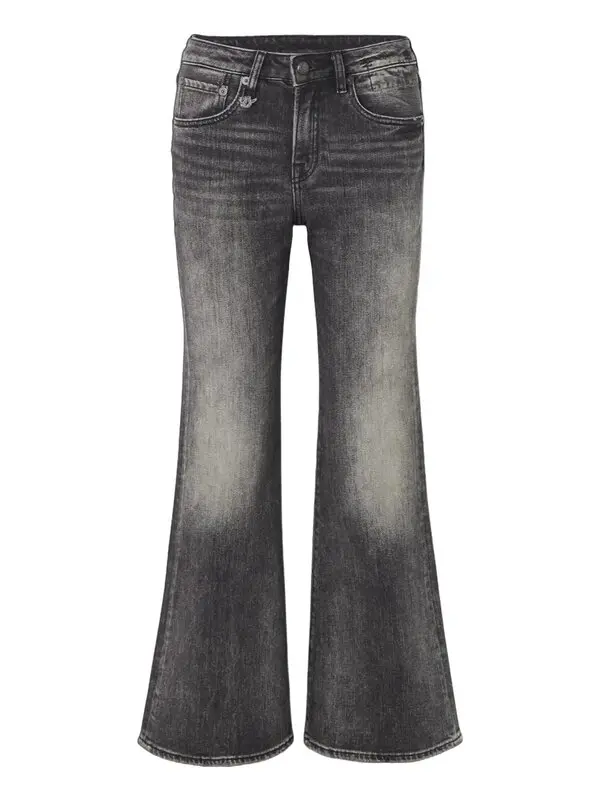 R13 Flare Leg Jeans With Belt Loops - Black