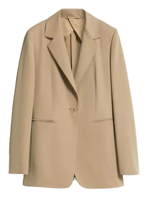 Max Mara Sand Single-breasted Blazer - Nude