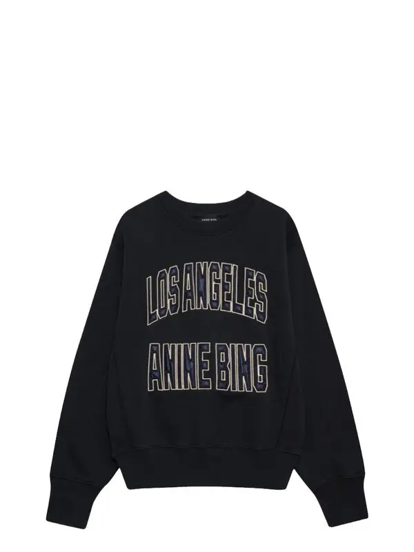 ANINE BING Harry Shrunken Logo Sweatshirt - Black