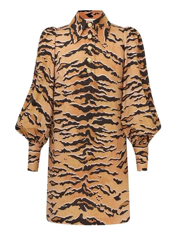 Zimmermann Matchmaker Tiger-print Mini Dress - Nude