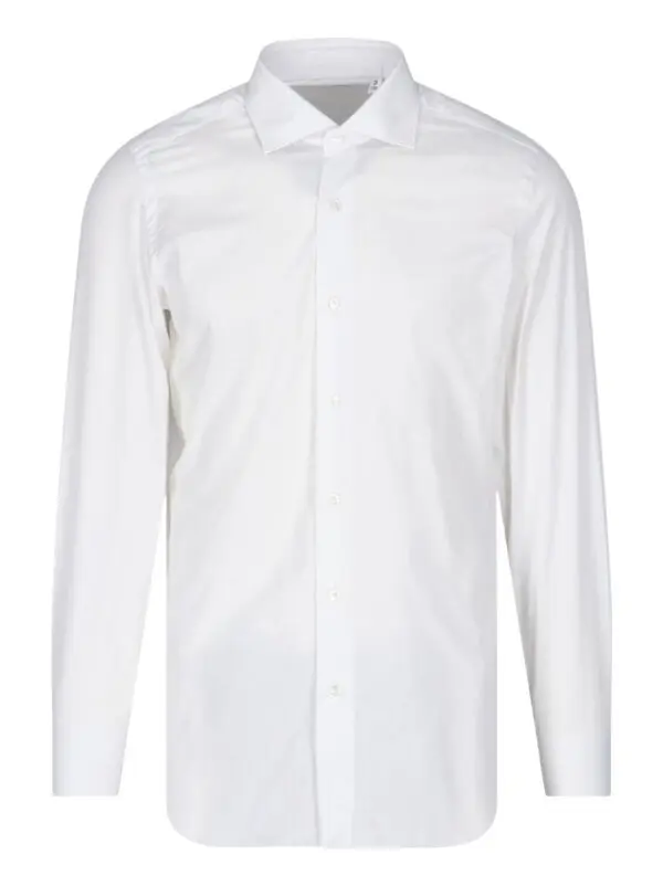 FINAMORE 1925 Lapel Long-sleeved Shirt - White