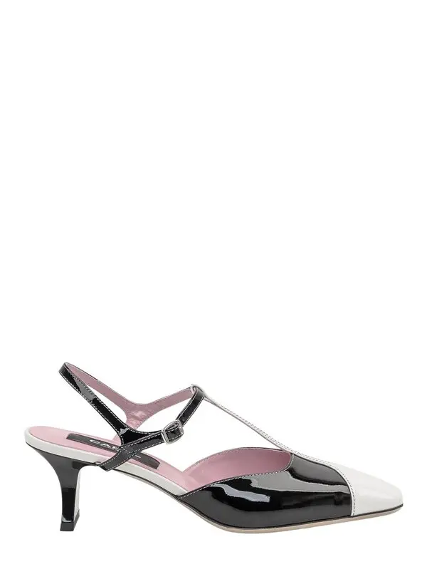 CAREL Slingback Kitten Heel Pumps - Black Ivory