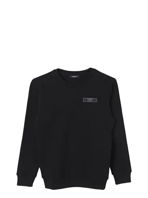 Balmain Logo Tag Crewneck Sweatshirt - Black