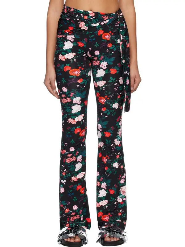 Rabanne Printed Slim Fit Pants - Black