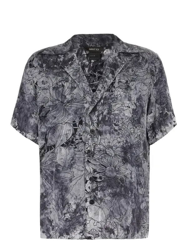 Avant Toi Floral-print Shirt - Gray