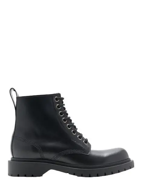 Givenchy Leather Lace-up Biker Boots - Black