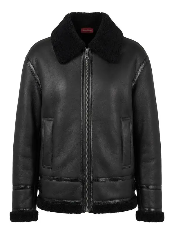 Gucci Collared Zip-up Jacket - Black